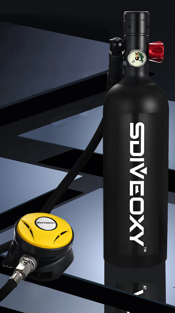Scuba Diving Oxygen Tank 1L - Cylinder Underwater Breather for with Br ...