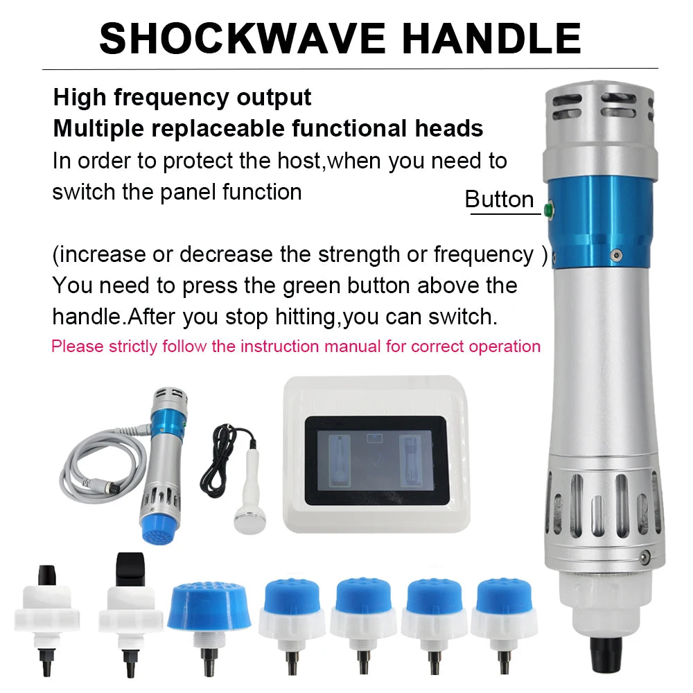 300MJ Shockwave Therapy Device Portable 2 in1 Shockwave Equipment ...