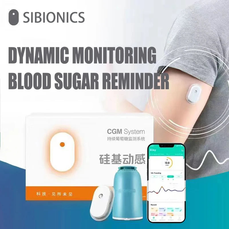 Blood Glucose Meter 24h Real Time Monitoring - Tester Diabetes Suger S ...