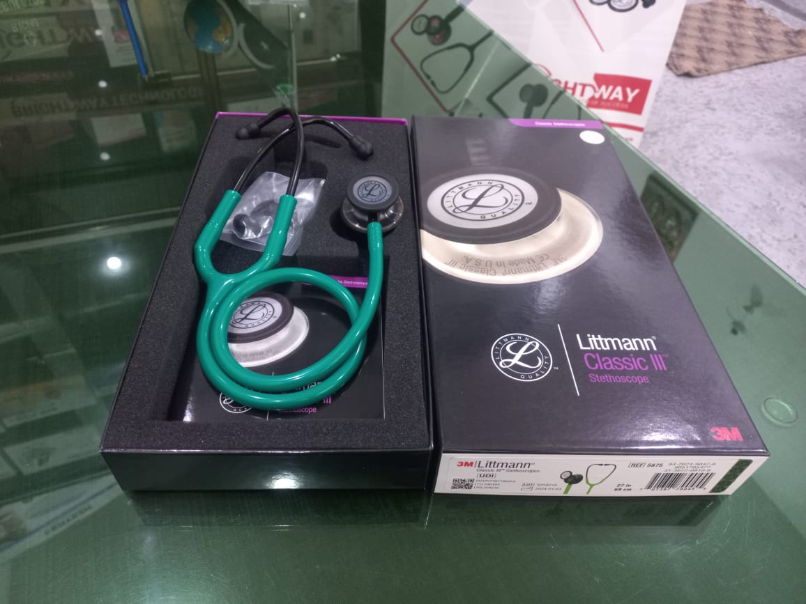 3M™ Littmann® Classic III™ Stethoscope - 5875 - Green Tube Black Finis ...