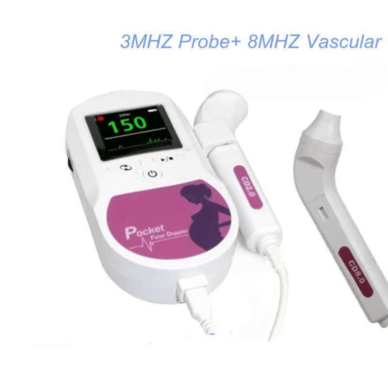 CONTEC Handheld Pocket Fetal Doppler LCD (3MHz & 8MHz) - Fetal and Vas ...