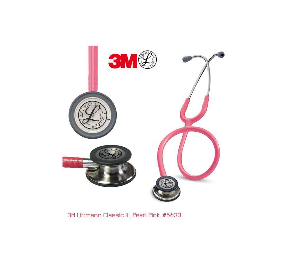 3M Littmann Classic III Monitoring Stethoscope -Pearl Pink Tube With S ...