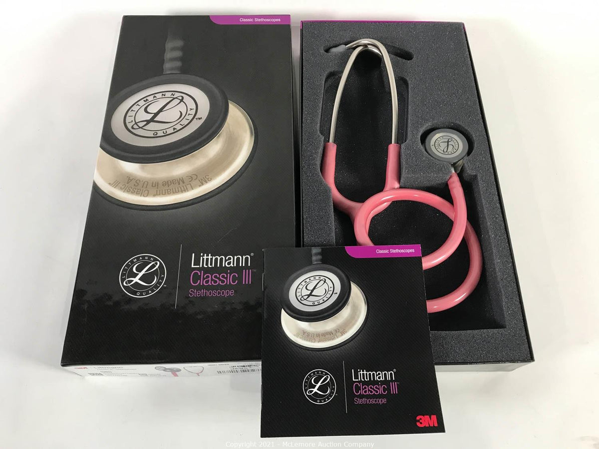 3M Littmann Classic III Monitoring Stethoscope -Pearl Pink Tube With S ...